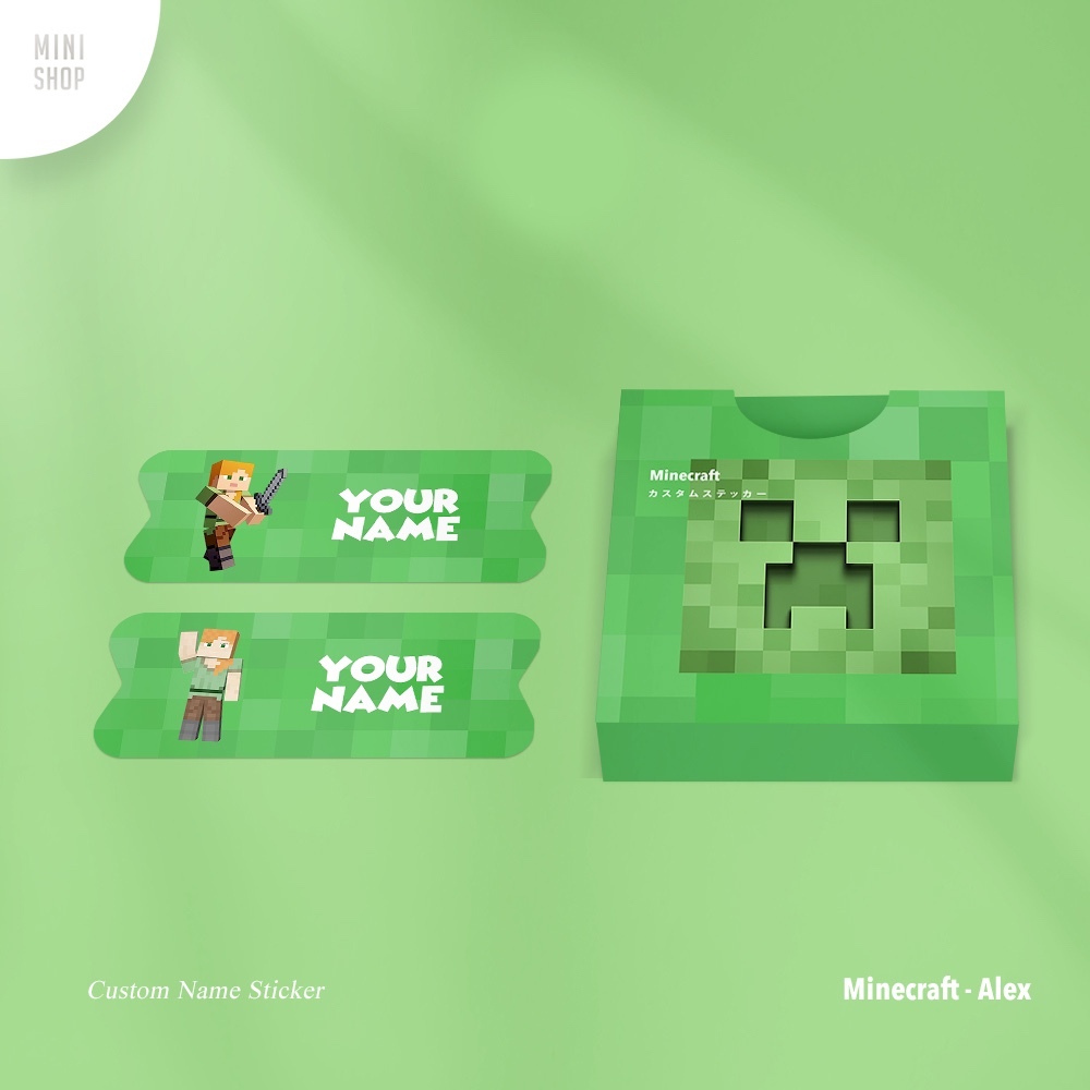 Jual Stiker Nama Custom Waterproof Minecraft Alex | Shopee Indonesia