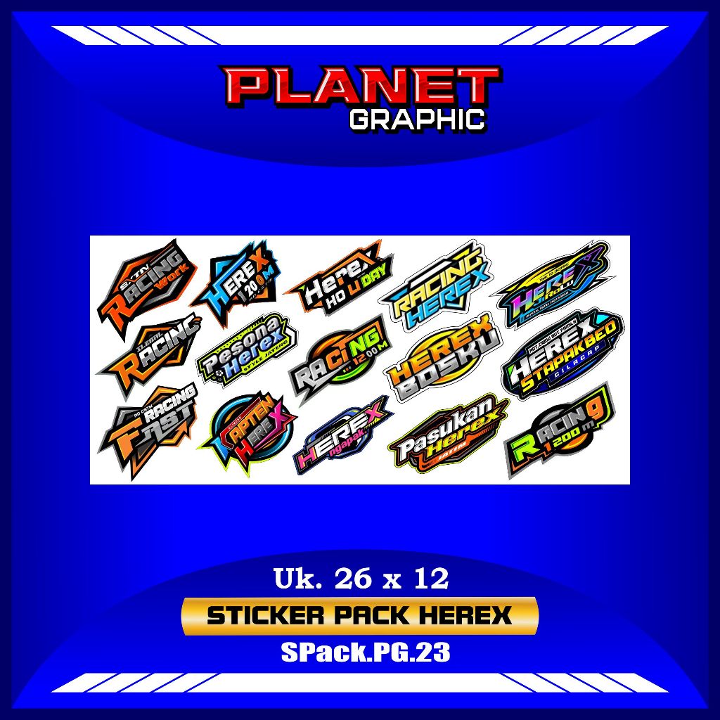 Jual STICKER PACK VINYL/HOLOGRAM RACING HEREX DRAG UKURAN 26 x 12 ...