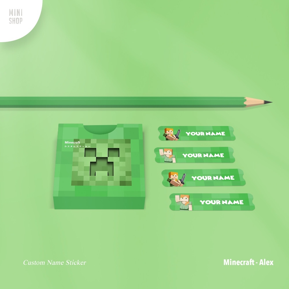 Jual Stiker Nama Custom Waterproof Minecraft Steve | Shopee Indonesia
