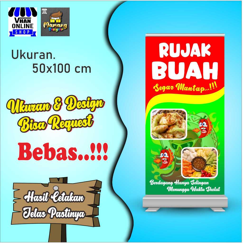 Jual Spanduk, Banner, Mmt Jualan Rujak atau Petis, Model Pinggir Jalan ...