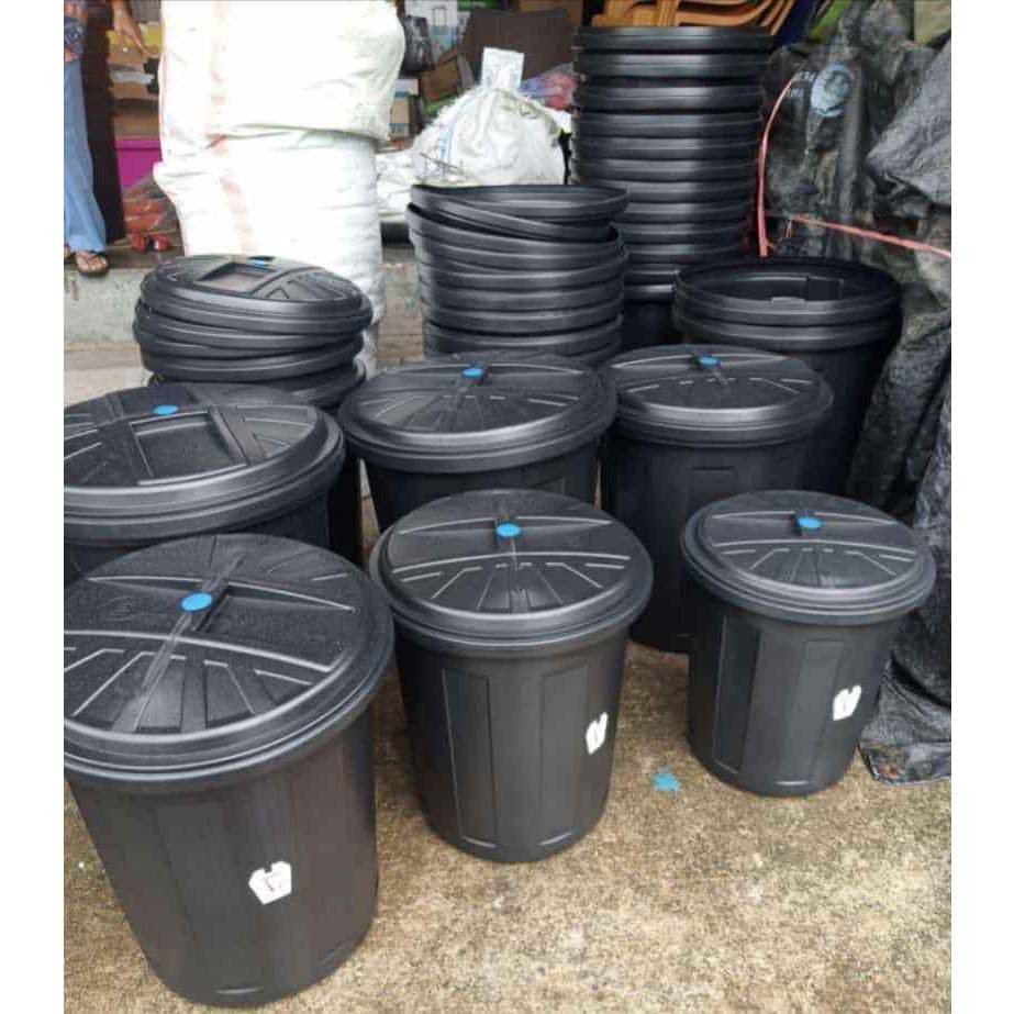 Jual Ember Tutup Tempat Sampah Tutup Hitam UK30, 40, 50, 60, 70, 80 Liter Tong kuat BATAM ...