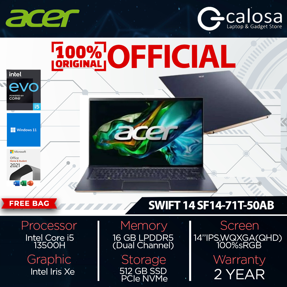 Jual Acer Swift 14 SF14-71T-50AB Core i5-13500H EVO RAM 16GB 512GB SSD ...