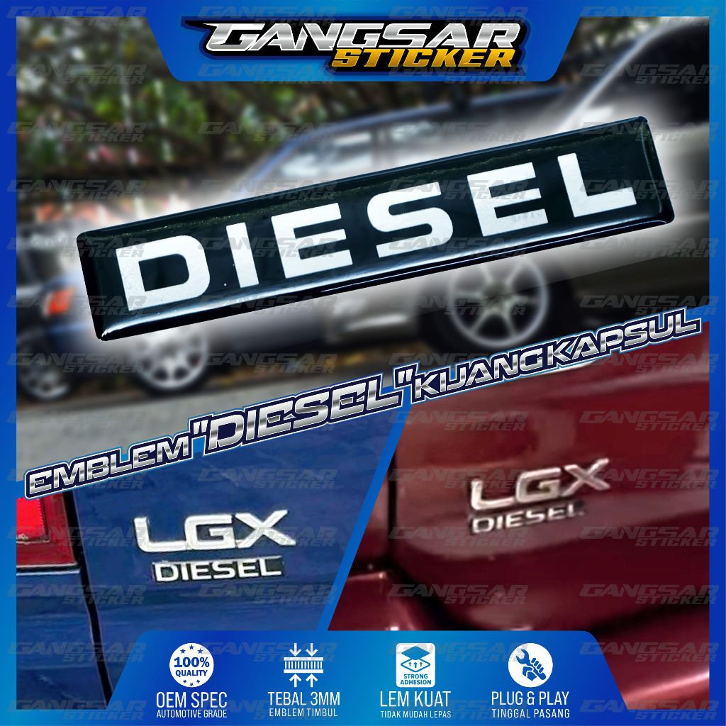 Jual emblem diesel kijang kapsul / emblem timbul diesel kijang / stiker ...