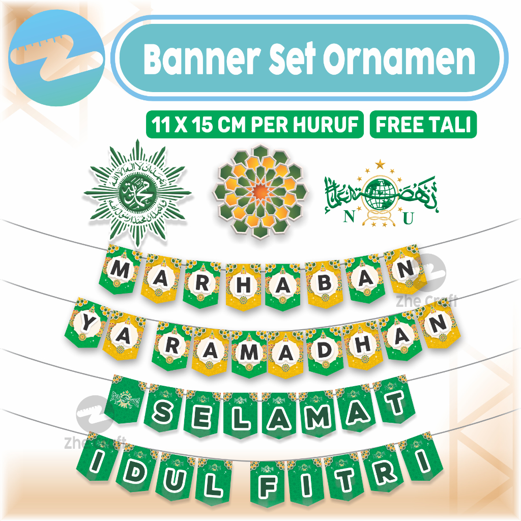 Jual Banner Set Ramadhan Idul Fitri Dengan Ornamen, Banner Gantung ...
