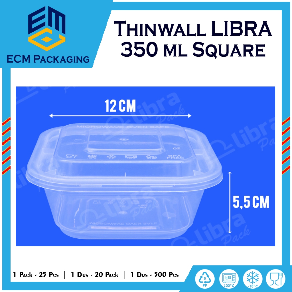 Jual Thinwall Libra 350 Sq Food Container Kotak Makan Plastik 350ml