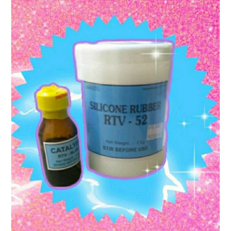 Jual SILICONE RUBBER RTV 52 BLUE +KATALIS (1kg) | Shopee Indonesia