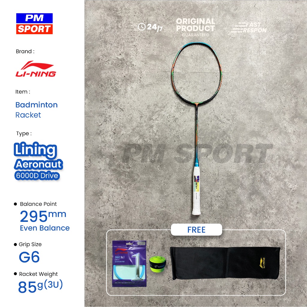 Jual RAKET BADMINTON / BULUTANGKIS LINING AERONAUT 6000D DRIVE ORIGINAL ...