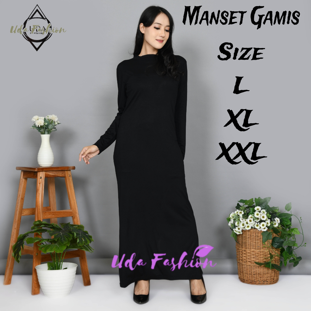 Jual Inner Gamis polos Spandek Rayon Lengan Panjang | Shopee Indonesia
