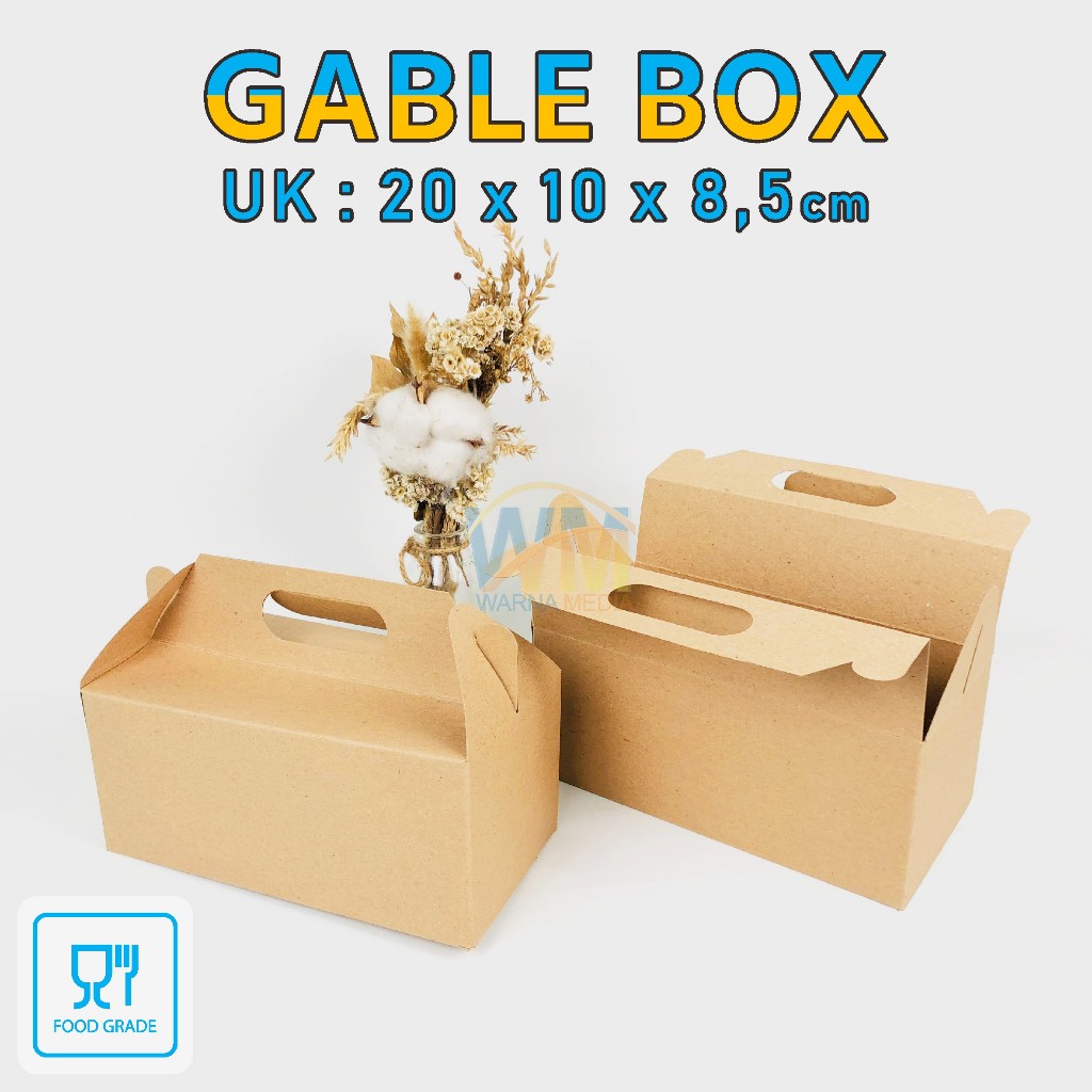 Jual Gable Box Kraft 20x10 / Gable Box Souvenir / Box jinjing / Box Kue ...