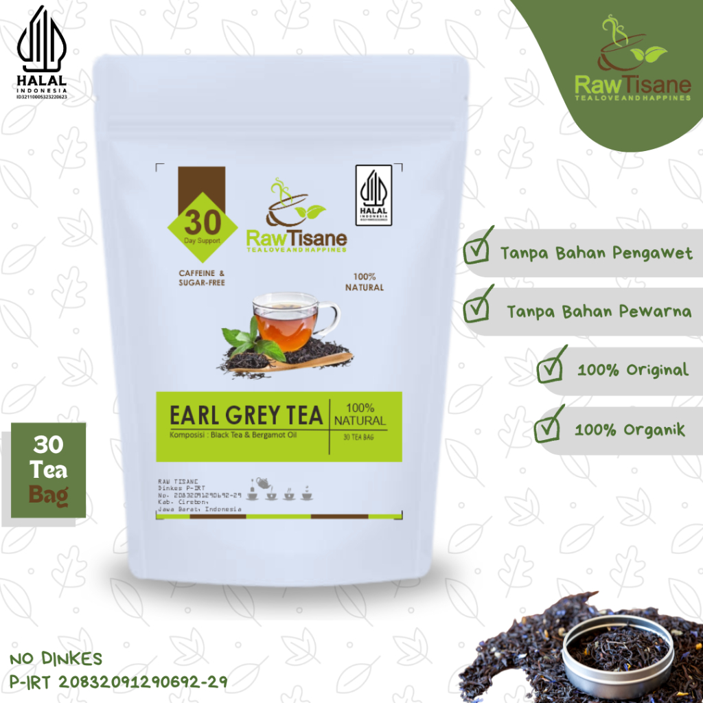 Jual RAW TISANE Earl Grey Tea : Black Tea And Beargamot Oil All Varian 30 Tea Bag | Shopee Indonesia