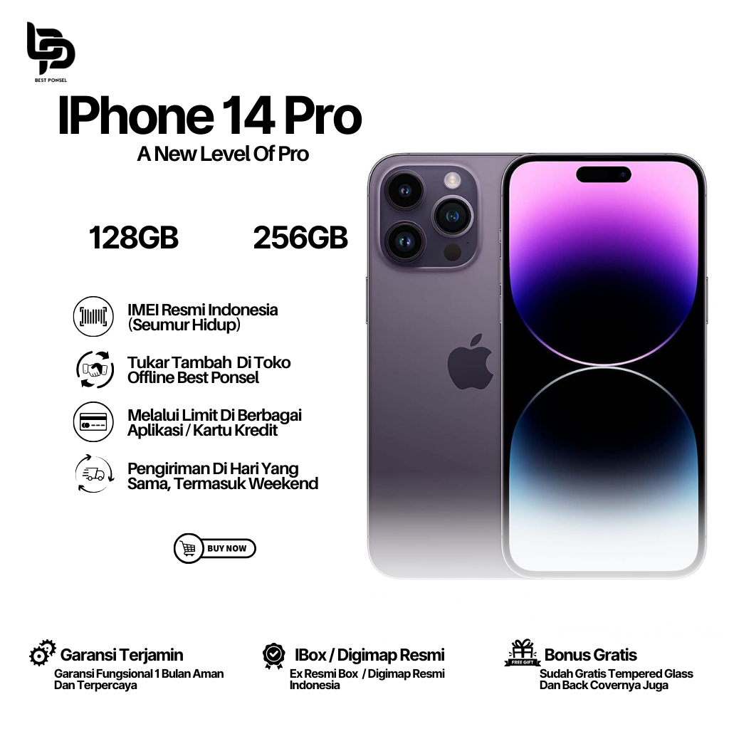 Jual IPHONE 14 PRO 128GB 256GB RESMI INDONESIA 100% ORIGINAL ...