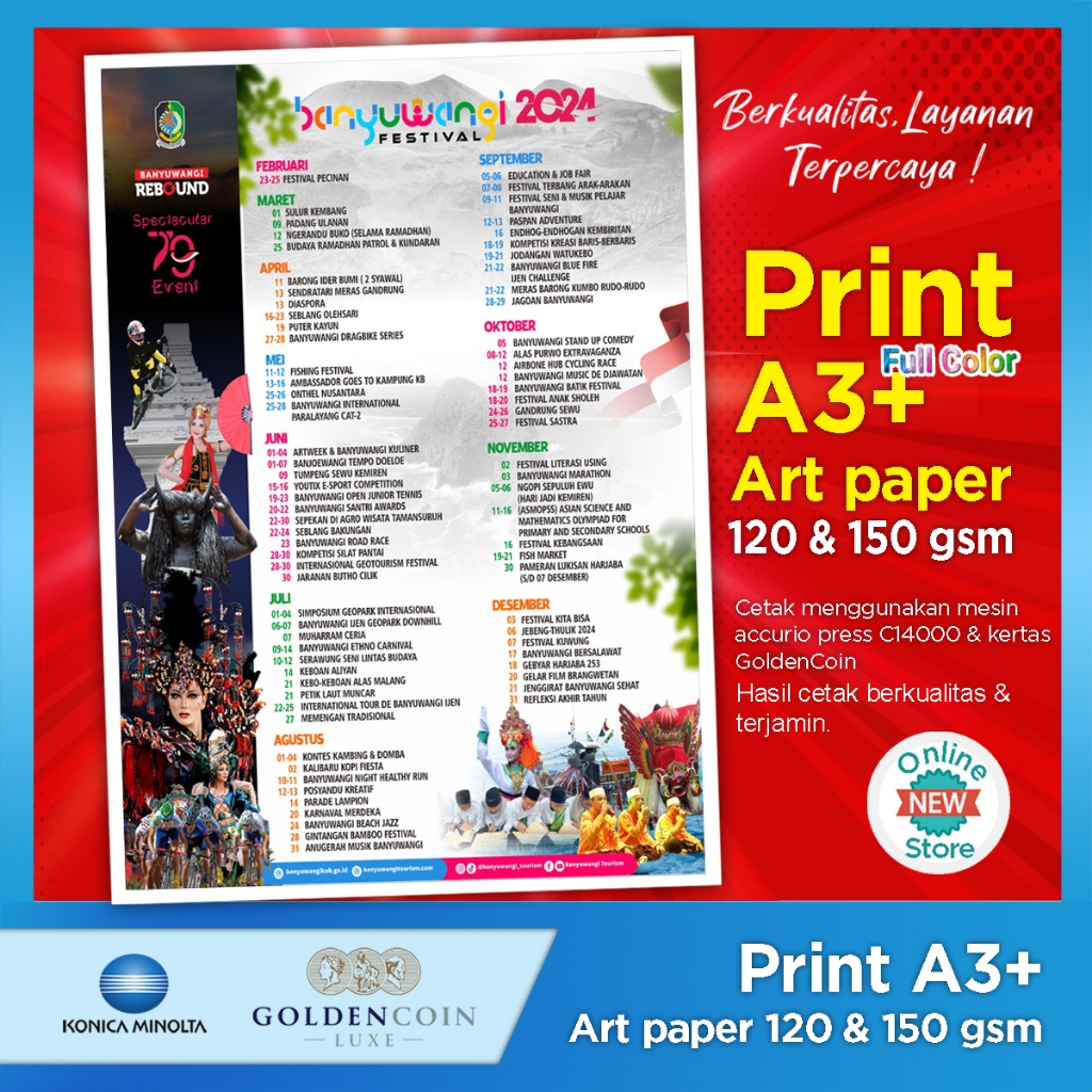 Jual Print Art Paper A3+ / Cetak Art paper 120 / 150 gsm ( SATUAN & GROSIR ) Print Laser A3 ...