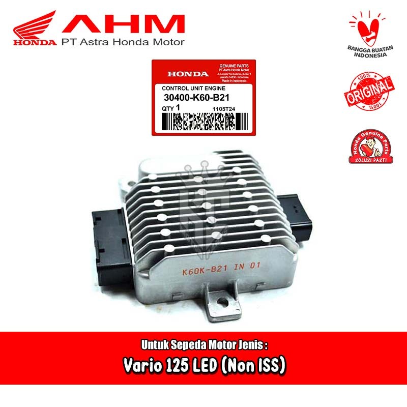 Jual 30400 K60 B21 ECU ECM CDI Honda Vario 125 Old LED 2015 - 2017 Non ISS Original AHM | Shopee ...