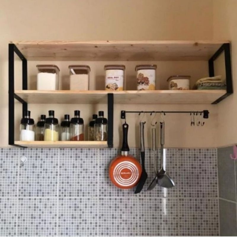 Jual Rak dinding kitchen set dapur minimalis Rak ambalan dinding Rak ...