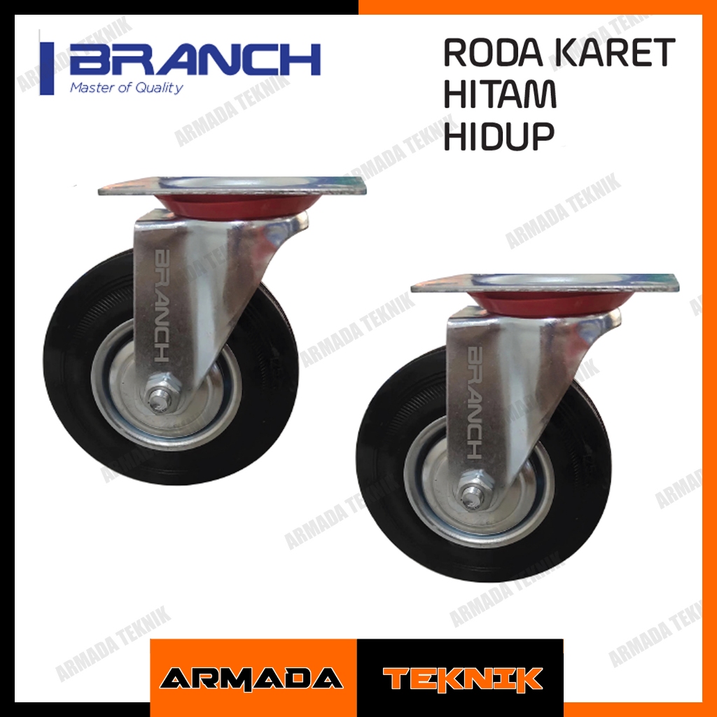 Jual Roda Trolley Karet Hitam 3 4 Inch Hidup Branch | Shopee Indonesia