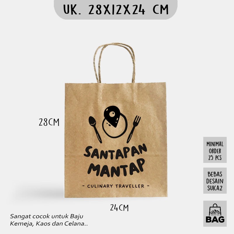 Jual (+CETAK) Paper Bag Jumbo LUNCHBOX 28x12x24 CM / Paper Bag Kado ...