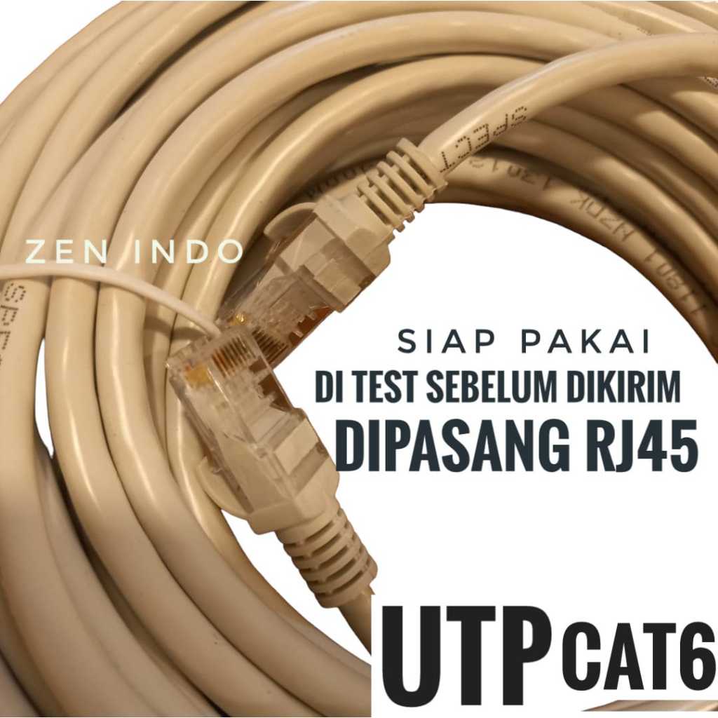 Jual Kabel LAN Indoor Siap Pakai UTP Cat6 Cat 6 panjang 1.5m 5m 10m 20m ...