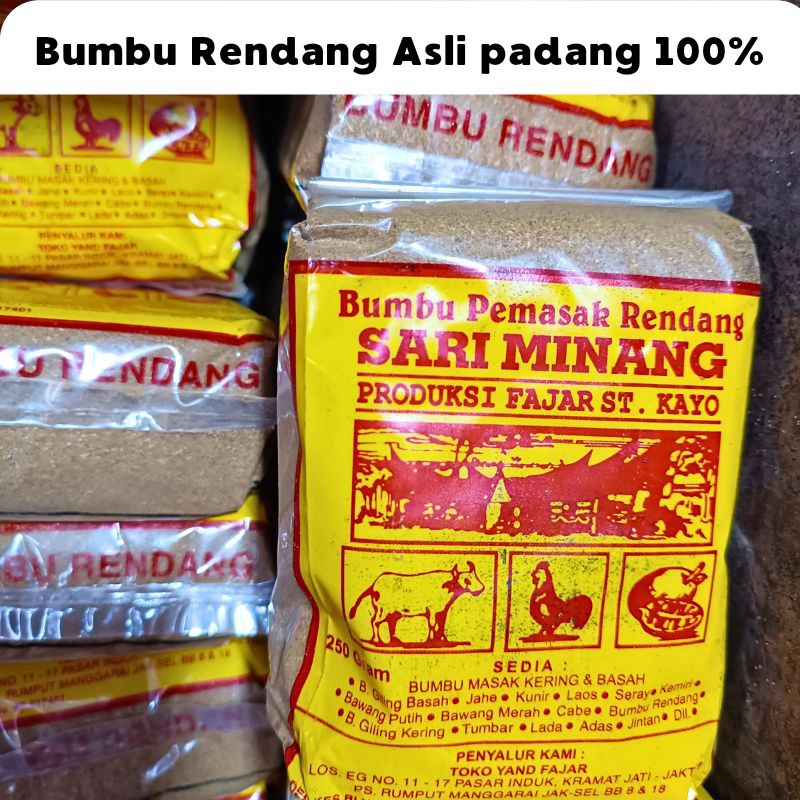 Jual Bumbu Rendang Asli Padang / Sari Minang bumbu masakan padang 250 ...