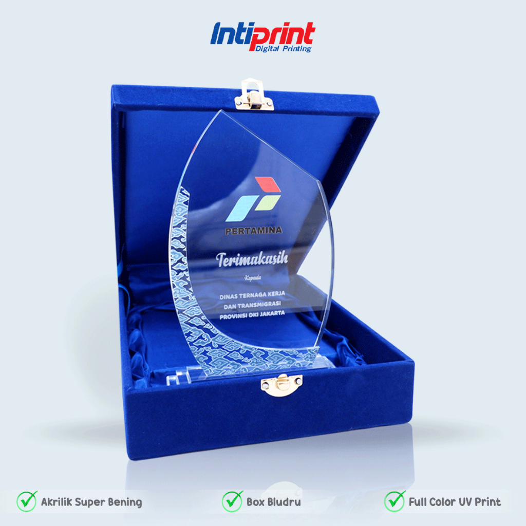 Jual Cetak Pelakat Akrilik Custom Print UV | Piagam Penghargaan Akrilik ...