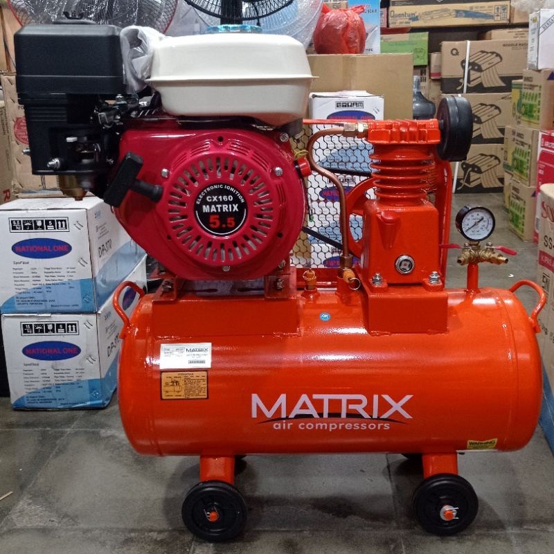 Jual Kompresor Matrix 1/4HP tangki 30L 9Bar 36lpm Engine Matrix Gx160 5 ...