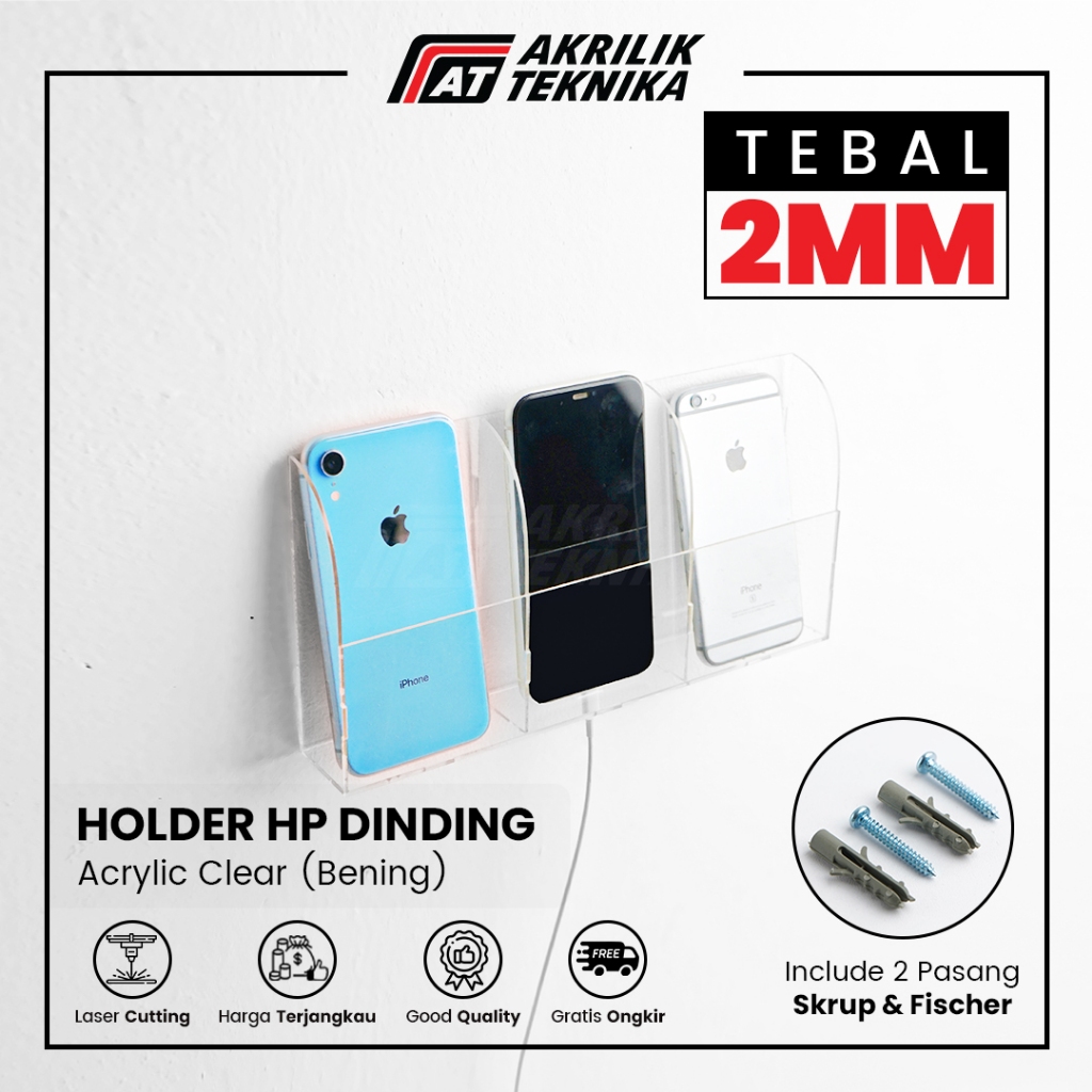 Jual Stand Display Holder Tempat HP Dinding Acrylic / Rak Gantung ...