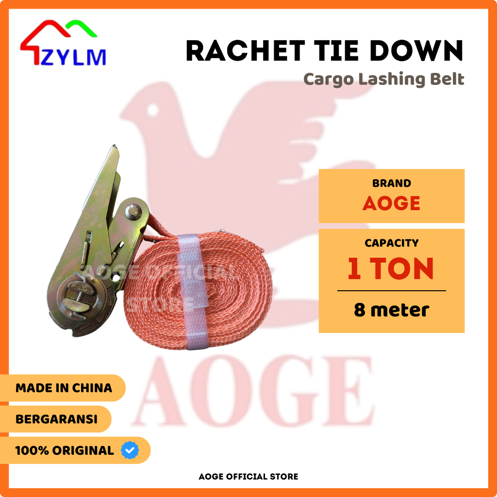 Jual AOGE Rachet Tie Down 1 Ton 8 Meter | Shopee Indonesia