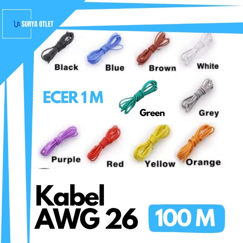 Jual AWG Cable Kabel AWG 26 TINNED CU 100 METER Harga Per Meter | Shopee Indonesia