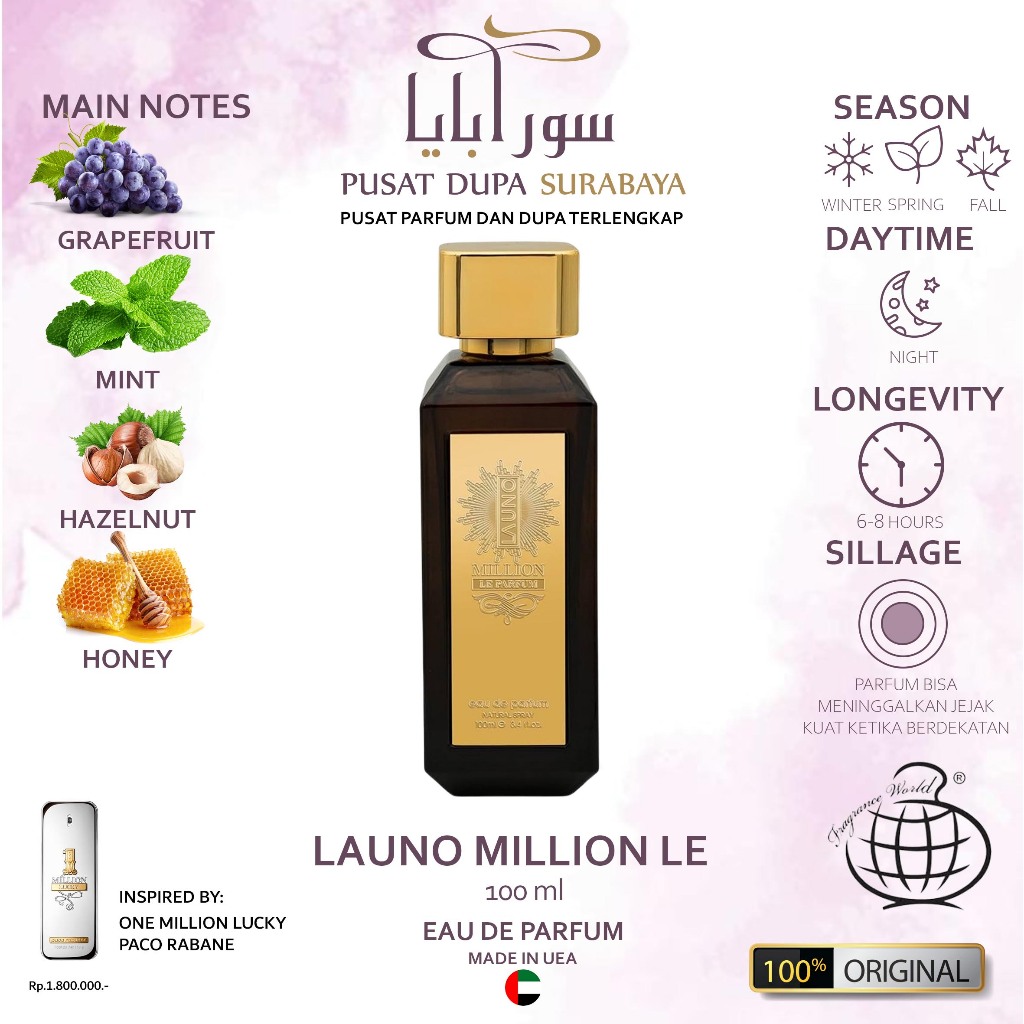 Jual Parfum Asli Arab Original Premium fragrance world Parfume/ La Uno ...