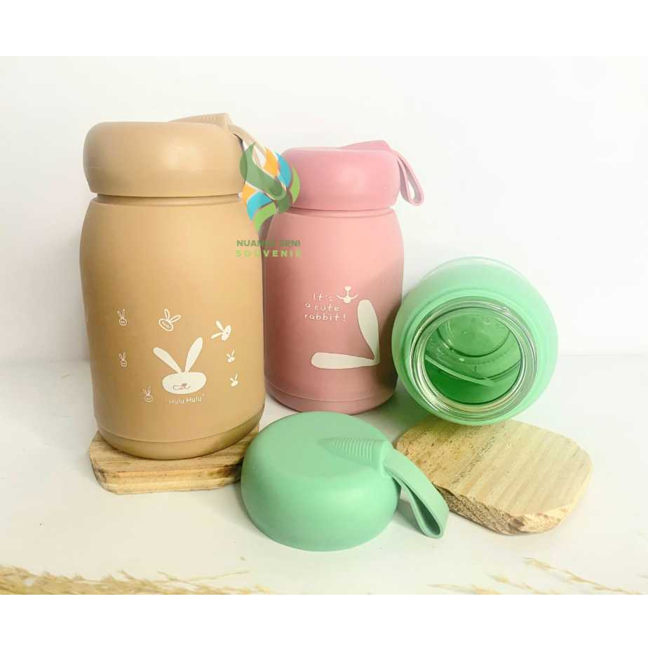 Jual Souvenir Tumbler Botol Travel Kaca Motif Rabbit Termos Kaca Mini ...