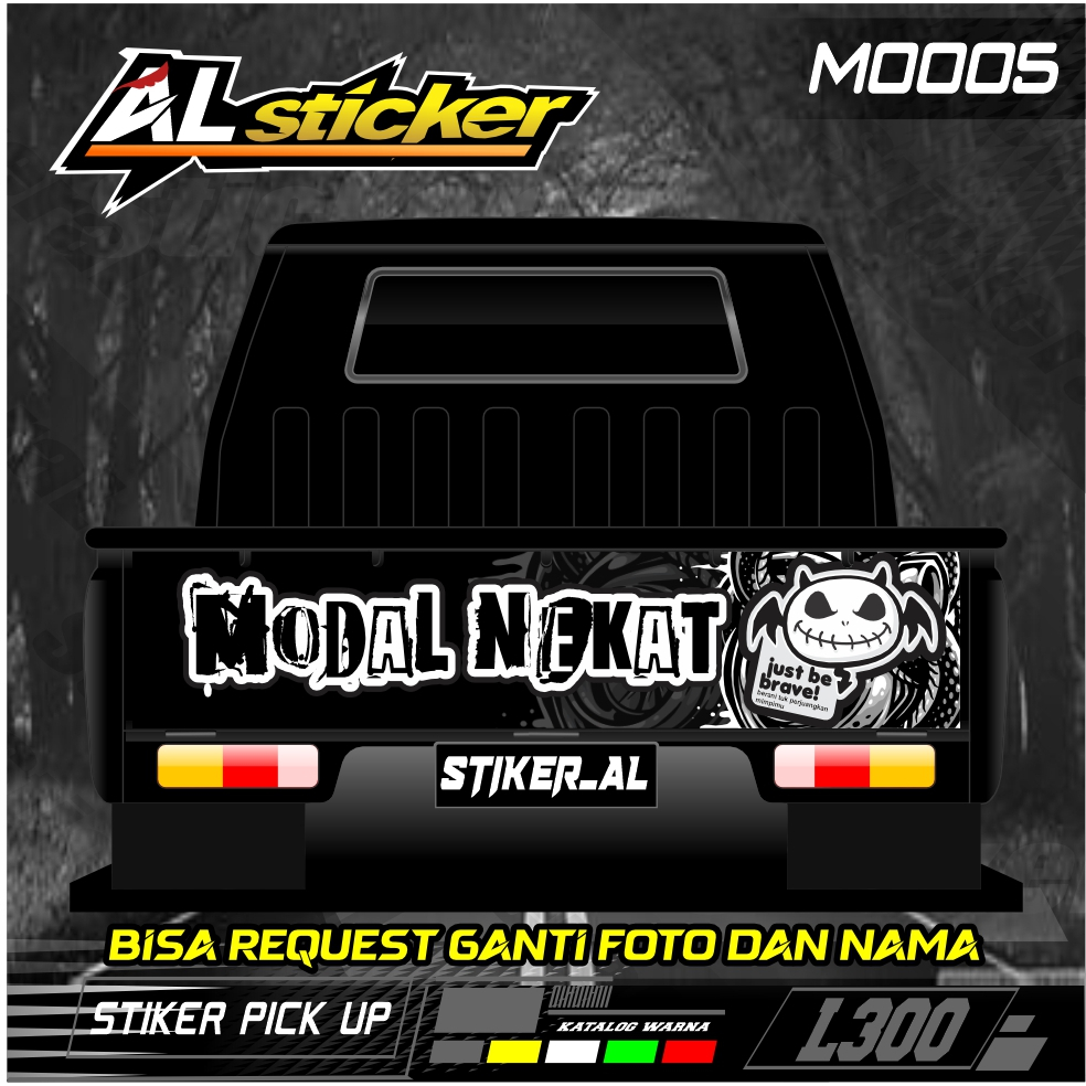Jual Sticker MODAL NEKAT Pintu Belakang Pick Up L300, Mega Carry ...