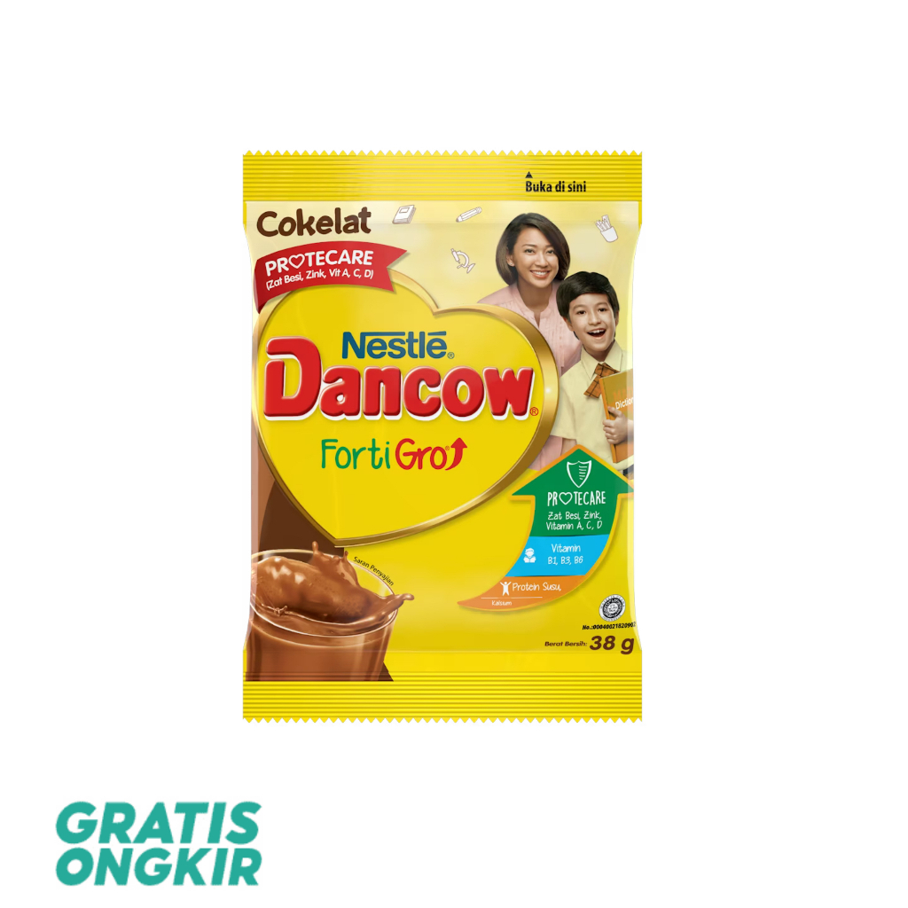 Jual Susu Dancow FortiGro Coklat Saset 38gr Renteng 1 Renceng 10 Sachet ...
