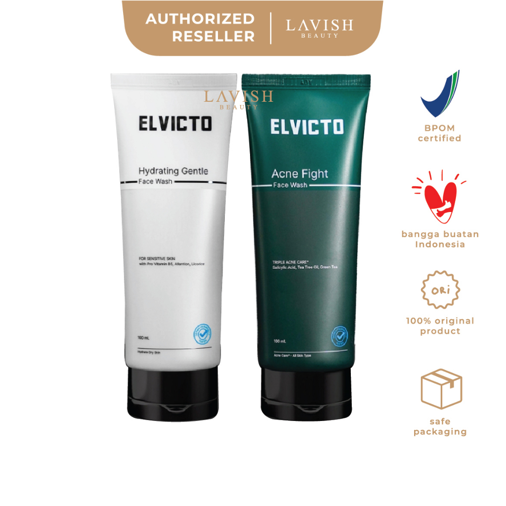 Jual ELVICTO Acne Fight // Hydrating Gentle Facial Wash (100ml) | Shopee Indonesia