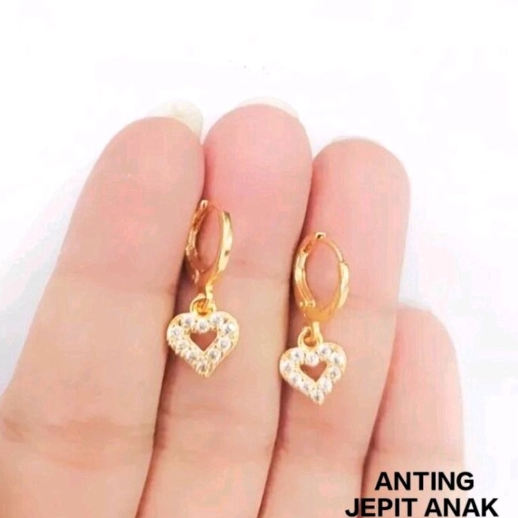 Jual Produk Termurah ANTING ANAK LOVE BOLONG ASLI TITANIUM GOLD ...