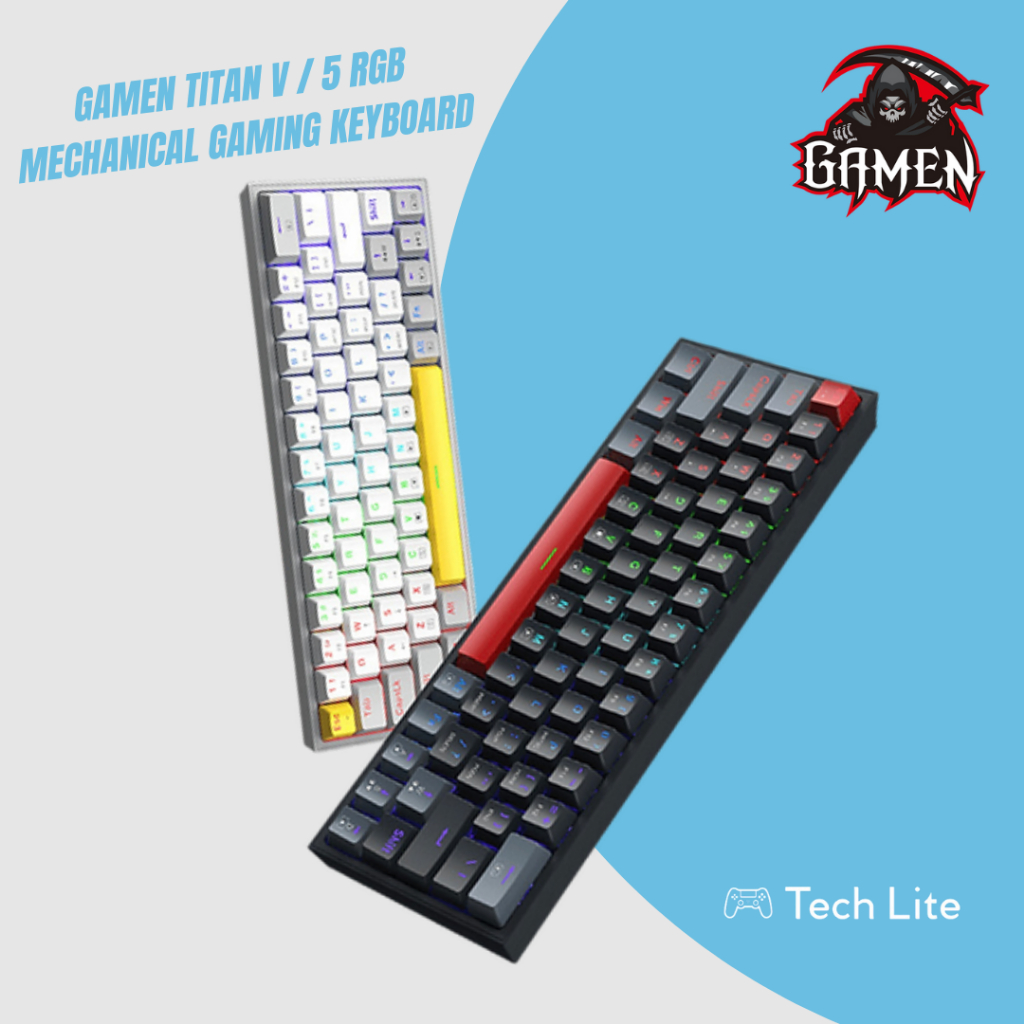 Jual Gamen Titan V / 5 Wired Gaming Keyboard 60% Mechanical | Shopee ...