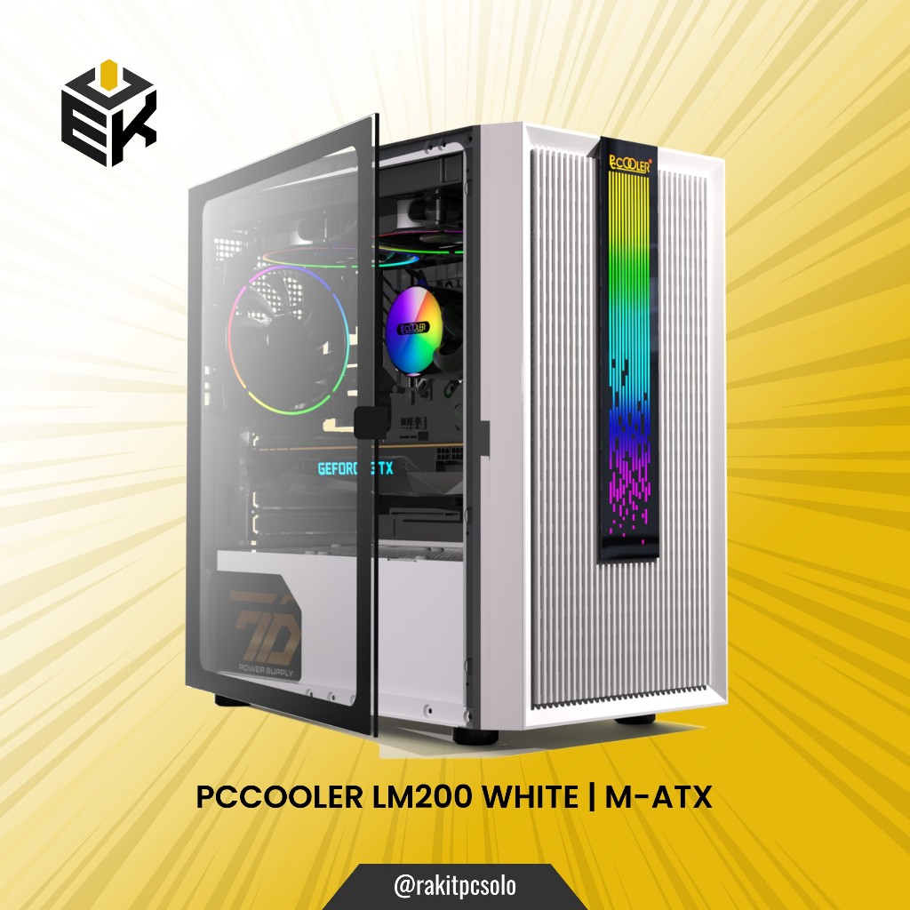 Jual Casing PC Gaming PCCOOLER PLATINUM LM200 MESH RGB BLACK WHITE ...
