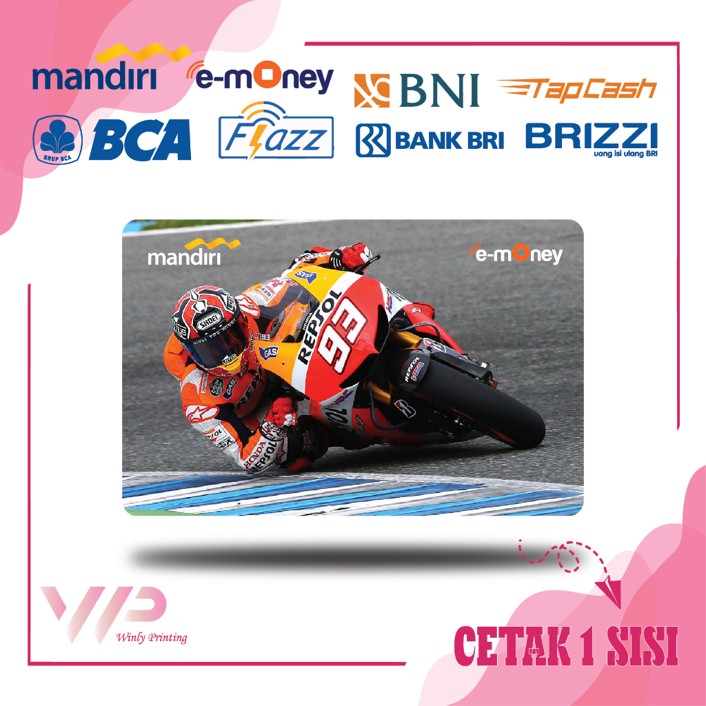 Jual KARTU EMONEY MOTOGP MARC MARQUEZ 93 MOTOR MANDIRI FLAZZ BCA GEN 2 ...