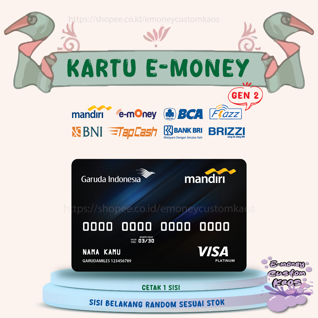 Jual KARTU EMONEY DEBIT KREDIT CARD GARUDA MANDIRI FLAZZ BCA BNI ...