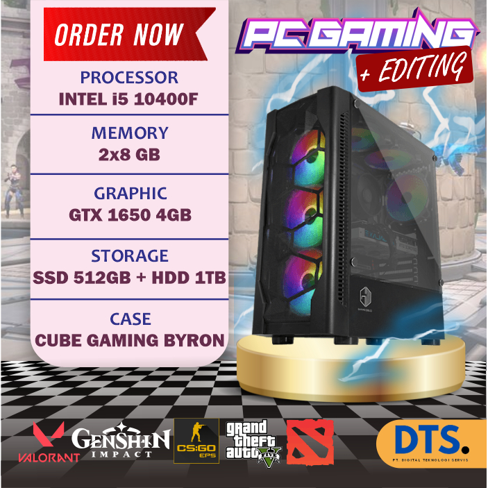 Jual PC GAMING+EDITING | Intel Core i5 10400F/GTX 1650 /NVME/16GB RAM | Shopee Indonesia