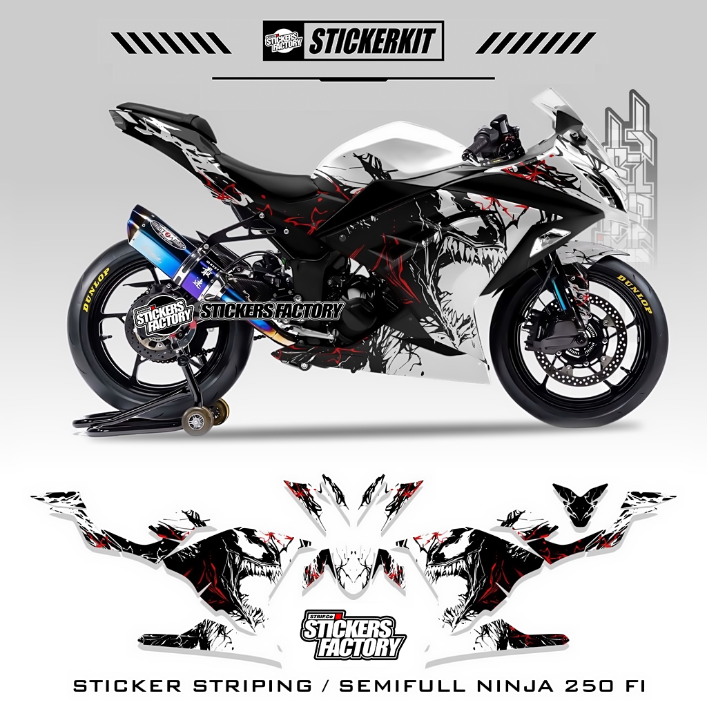 Jual STICKER STRIPING NINJA 250 FI 2013 SEMIFULL / MOTIF 11 / NINJA ...