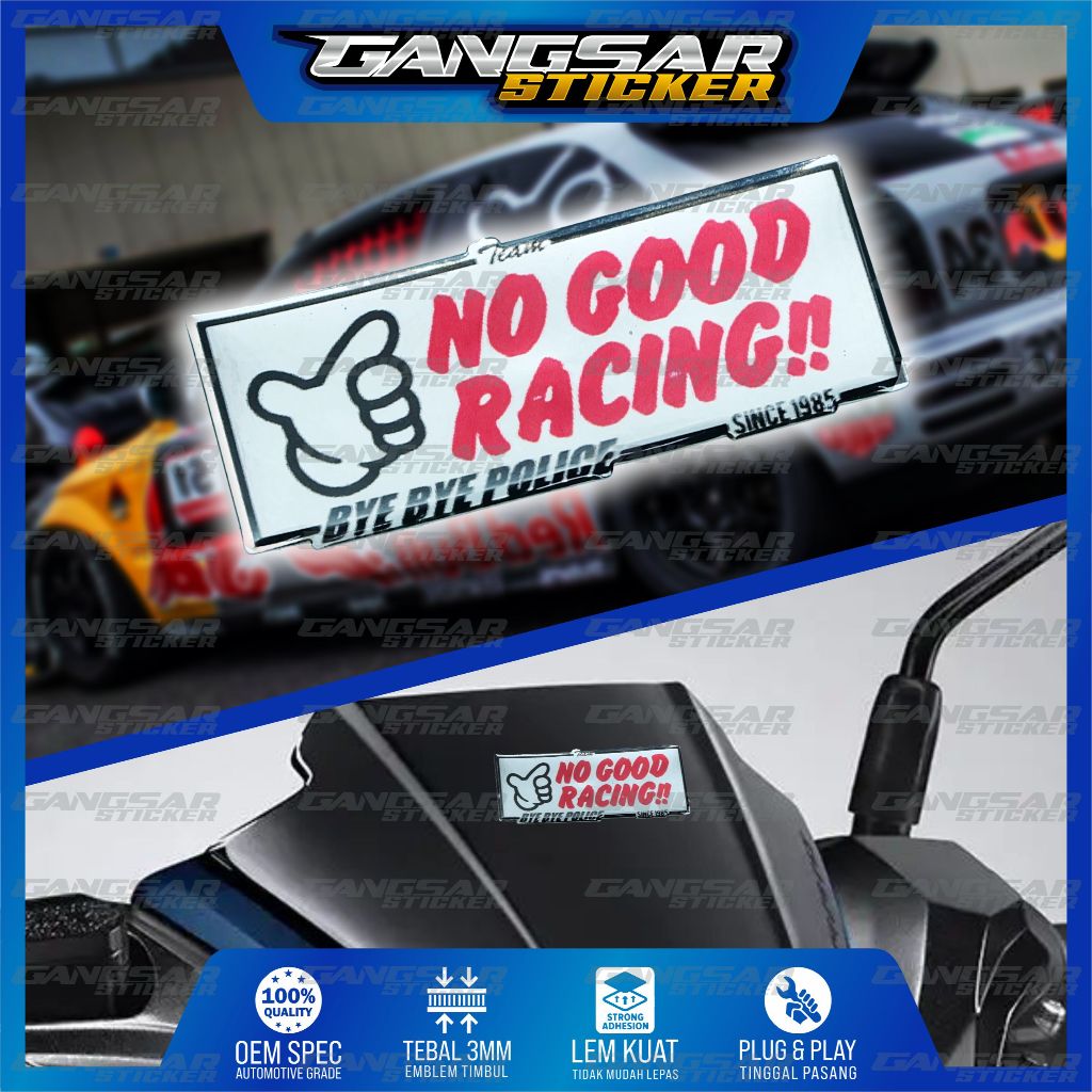 Jual Emblem timbul no good racing / emblem no good racing / stiker no ...