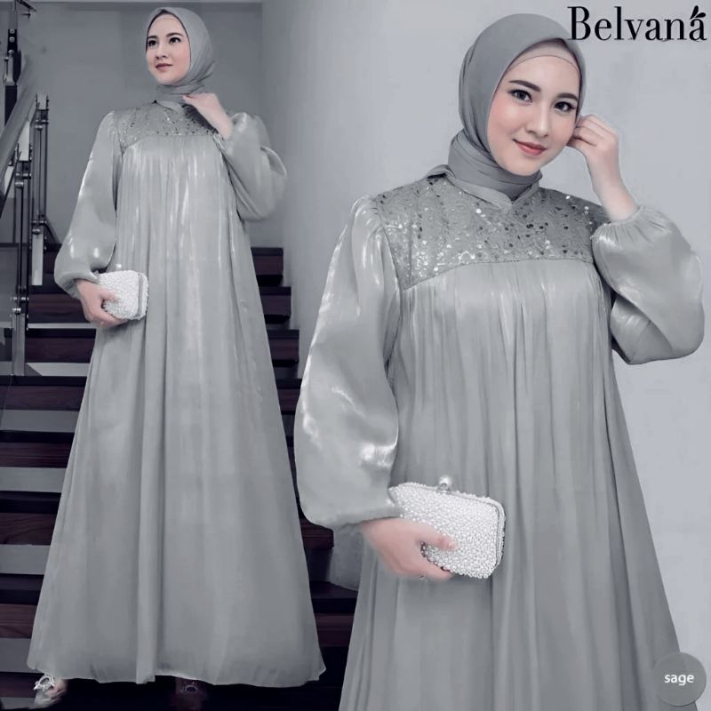 Jual Sage Gamis Shimmer Shil Dress Devana Baju Muslim Kondangan Terbaru ...