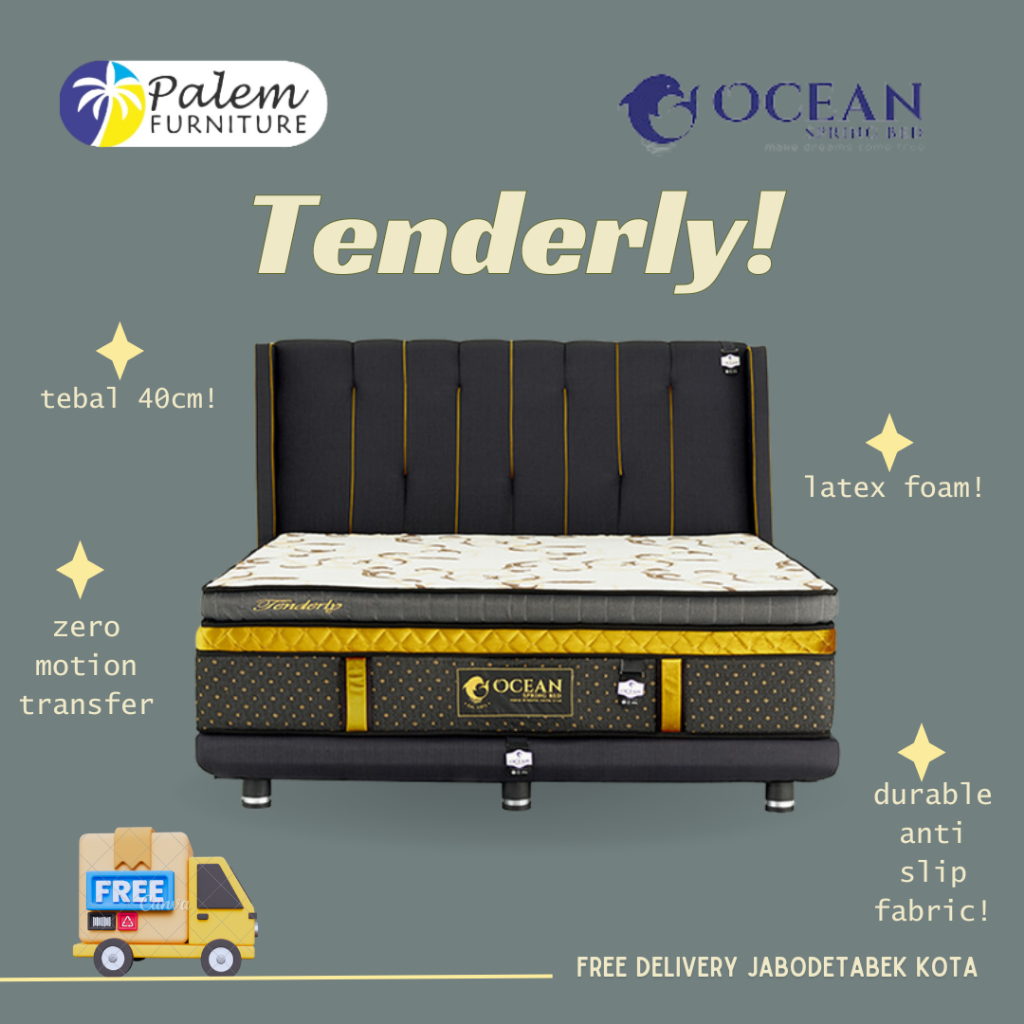 Jual Kasur Springbed OCEAN - Tenderly (Latex) Pocket Spring Mattress Only & Full set | Shopee ...