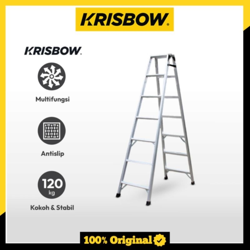 Jual Krisbow 3 Mtr Tangga Lipat Aluminium Basic 2 In1 5 Step | Shopee ...