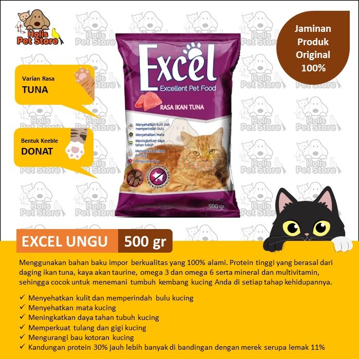 Jual EXCEL ADULT 500G - dry food cat | Shopee Indonesia