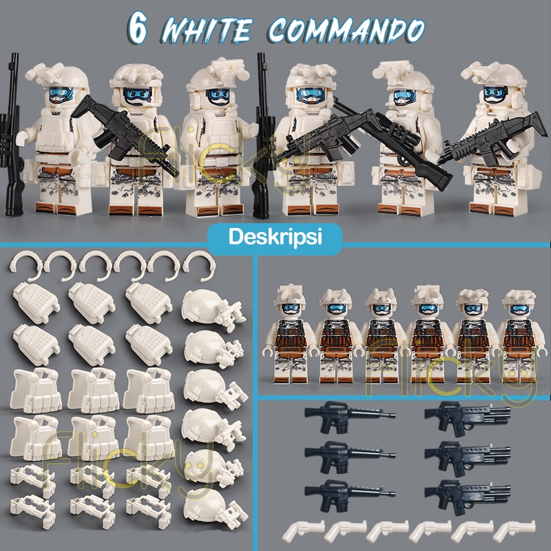 Jual Mainan balok Military Minifigure army Swat Team 6 Ghost Comanndo ...