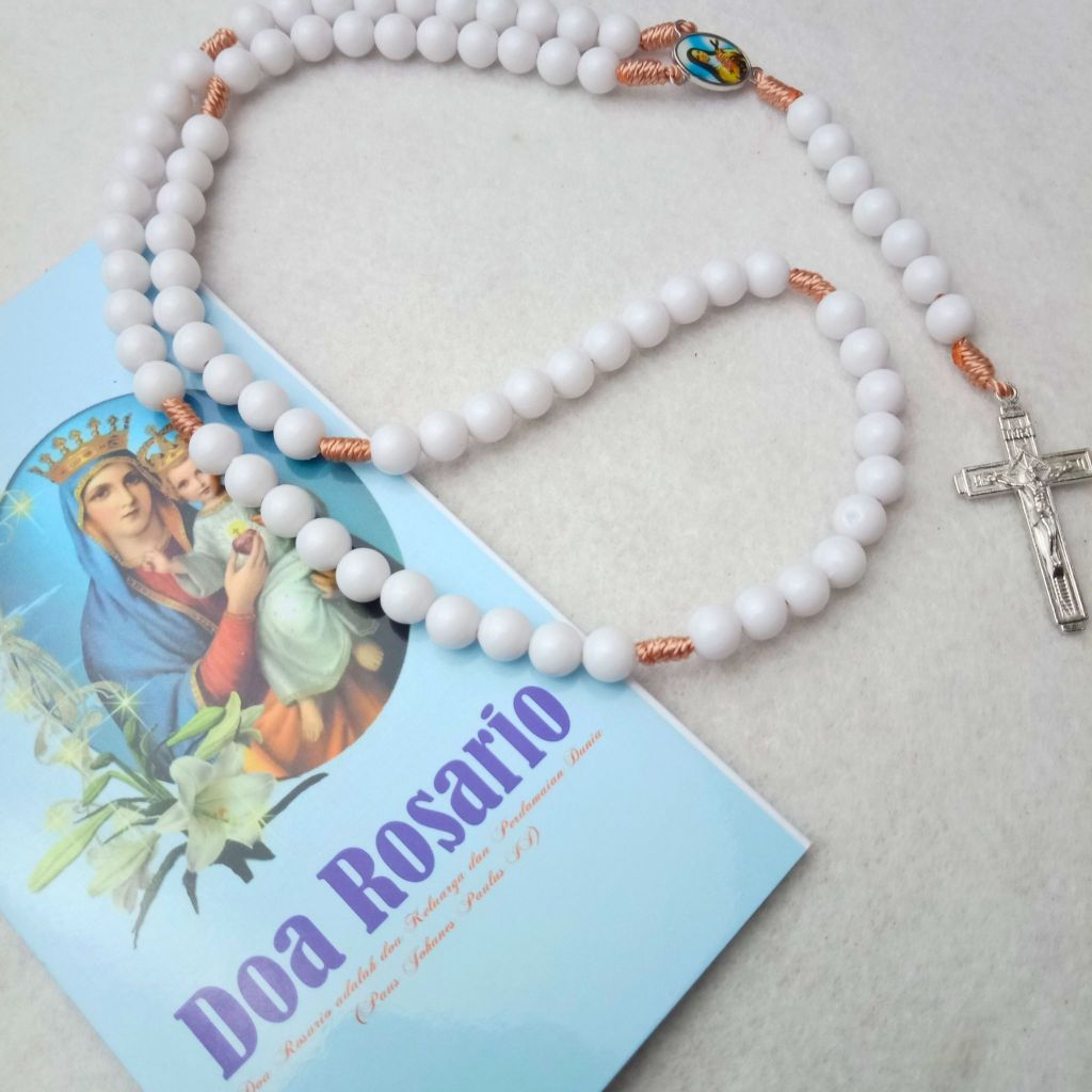 Jual Bundle: rosario 77 bapa kami parel susu putih + lembaran doa rosario | Shopee Indonesia