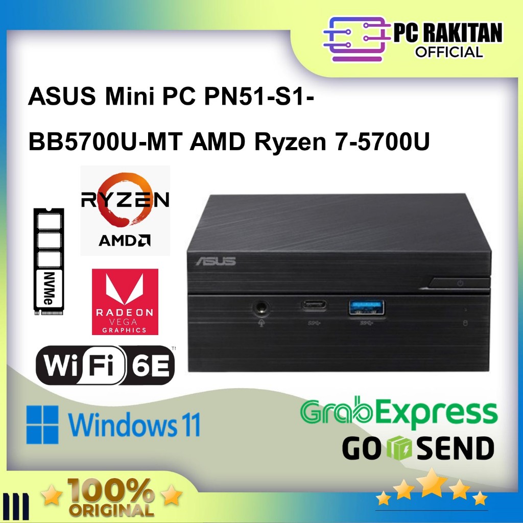 Jual ASUS Mini PC PN51-S1-BB5700U-MT AMD Ryzen 7-5700U | Shopee Indonesia