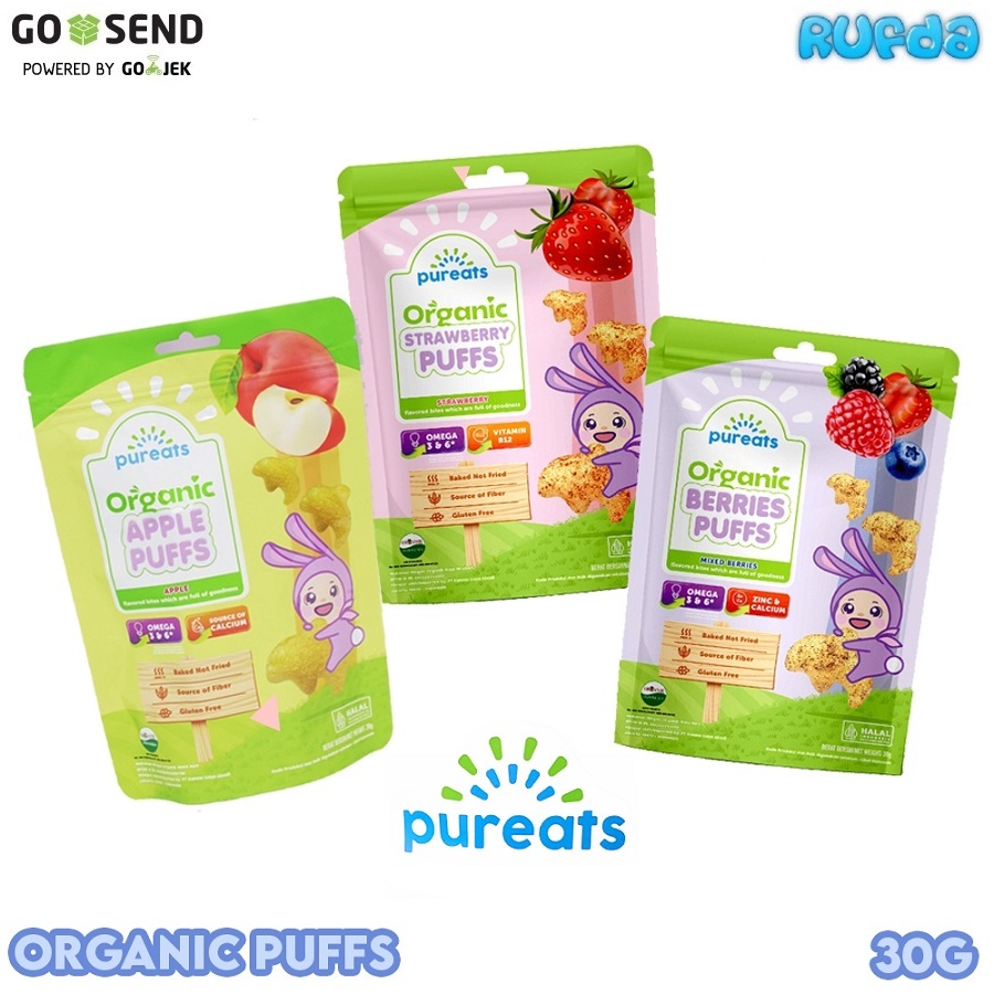 Jual Pureats Organic Puffs Snack Camilan Finger Food Anak Bayi MPASI 6 ...