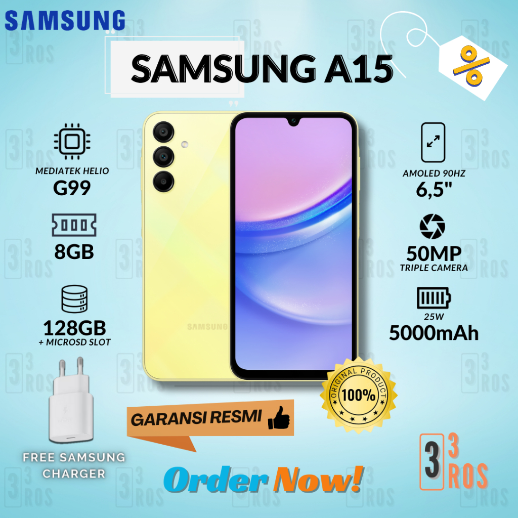 Jual Samsung A15 8/256-8/128 Super Amoled 90Hz Helio G99 | Shopee Indonesia