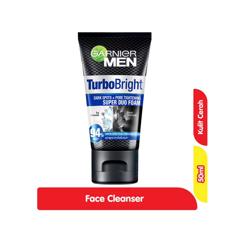 Jual GARNIER Men Turbo Bright Brightening Facial Foam 50ml | Shopee Indonesia